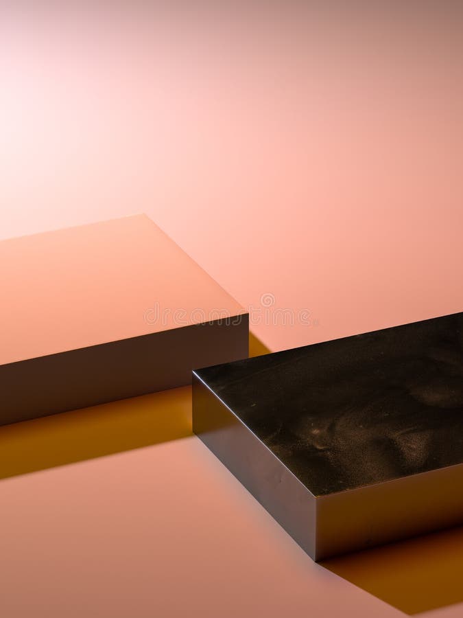 Luxury Metallic Gift Box with Empty Space Inside. 3d Rendering Stock ...