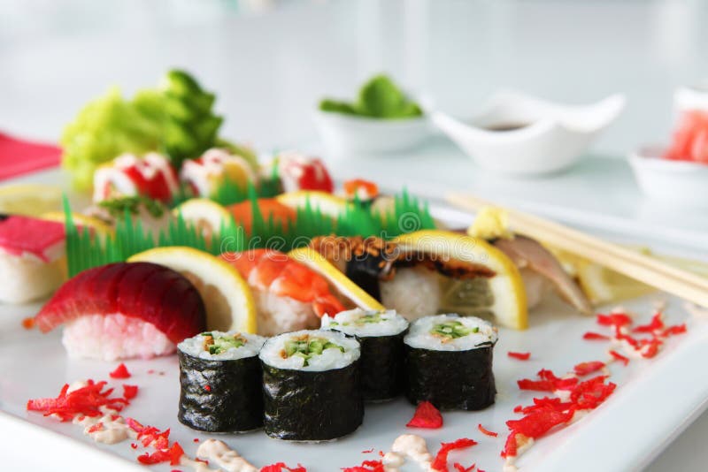 Luxury Mixed Sushi stock photo. Image of healthy, eastern - 33943512