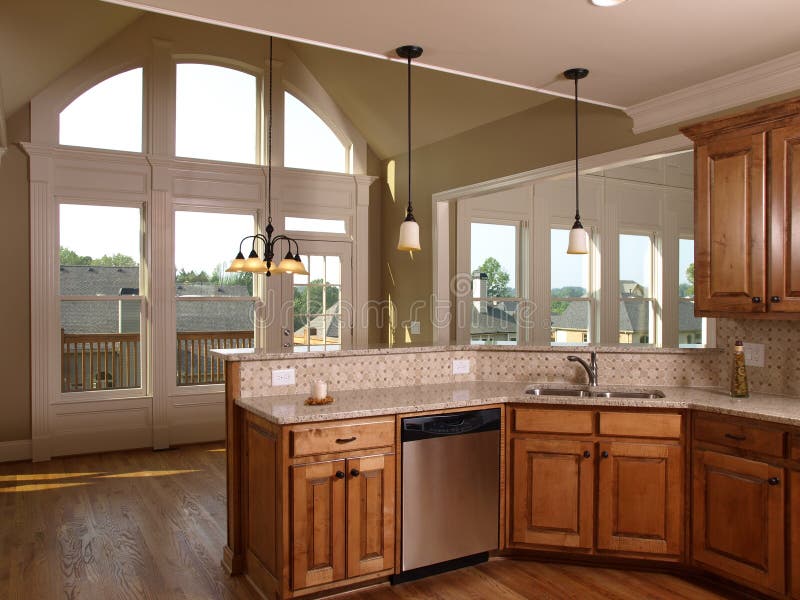 Model Luxury Home Interior Kitchen Stock Image - Image of furniture ...