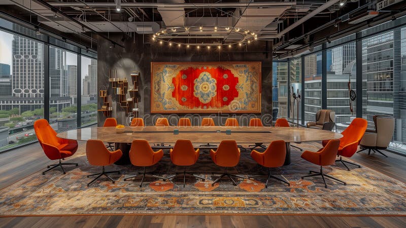Luxury Modern Conference Room with Bold Design Elements Stock ...