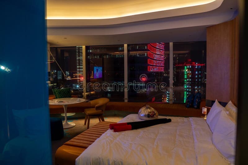 Luxury modern hotel room stock photo. Image of interior - 286108218