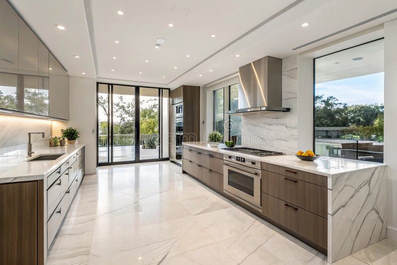 Luxury Modern Kitchen. Chic Modern Contemporary Kitchen with Fitted ...