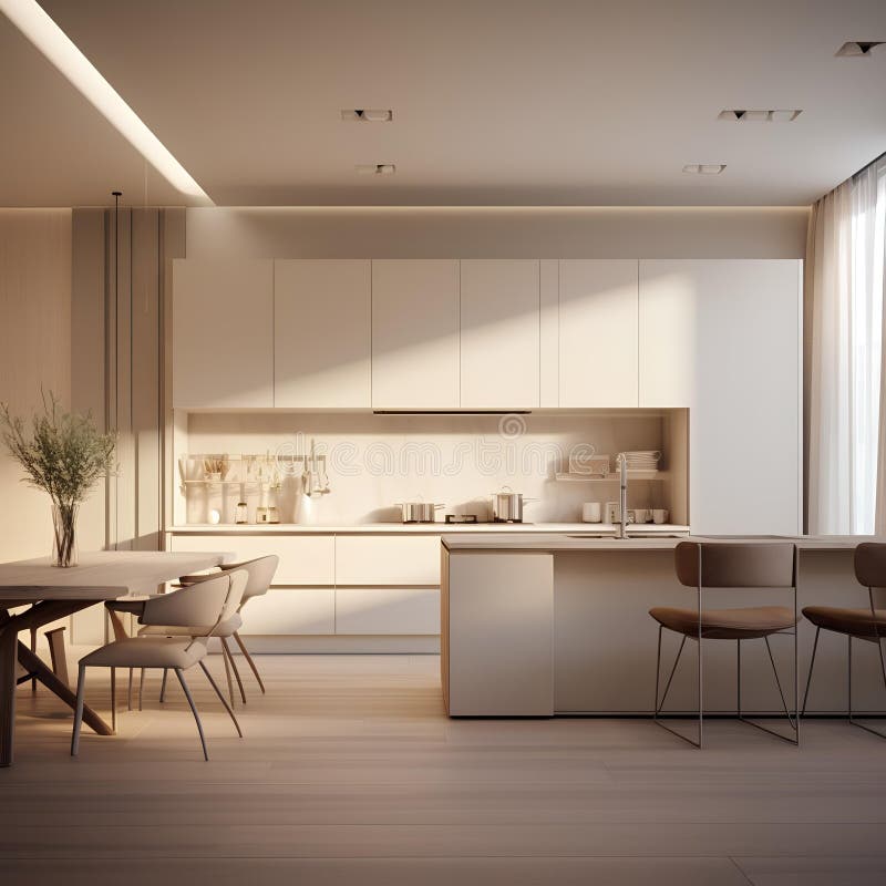 Luxury Modern Kitchen Concept Stock Image - Image of home, floor: 299078469