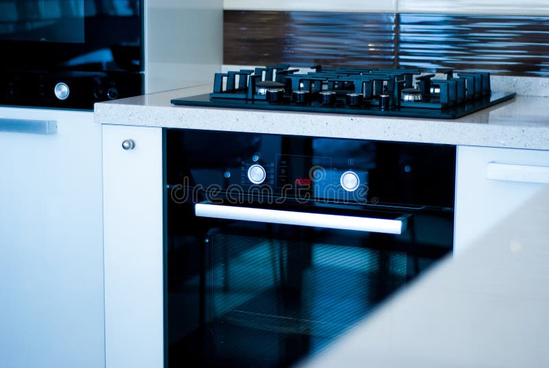 Luxury modern kitchen stock image. Image of indoor, cabinet - 115647875