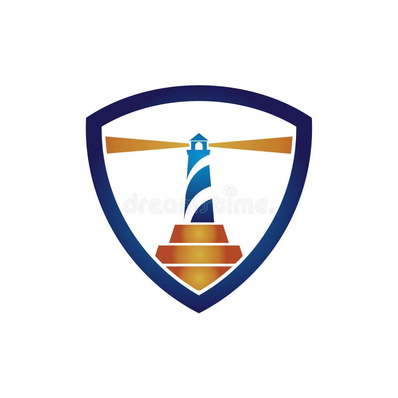 Luxury Modern Lighthouse Tower Shield Business Logo Stock Vector ...