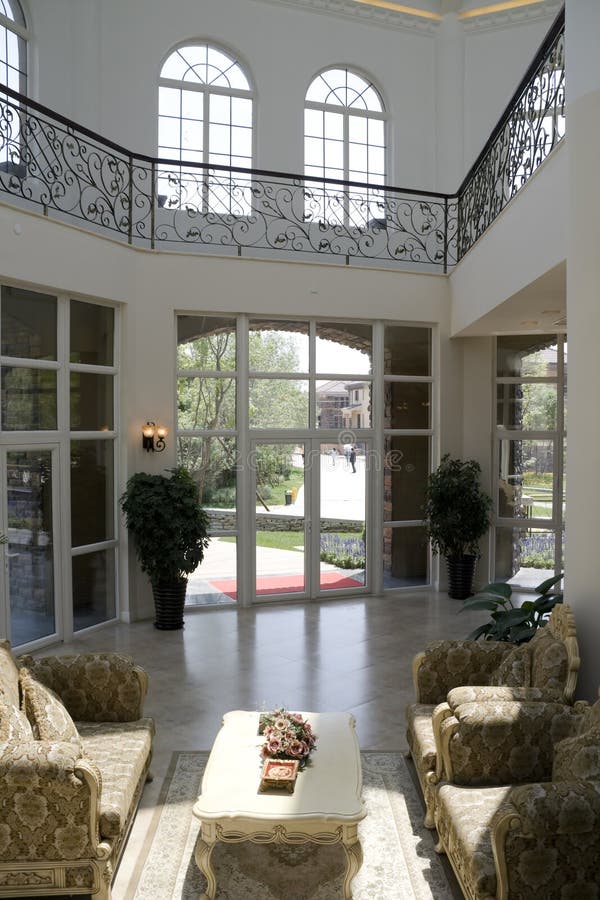 Luxury home atrium stock image. Image of loft, inside - 4686013