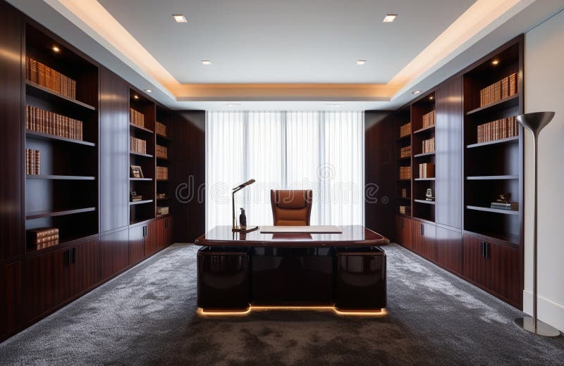 Luxury Modern Study Room stock illustration. Illustration of stylish ...