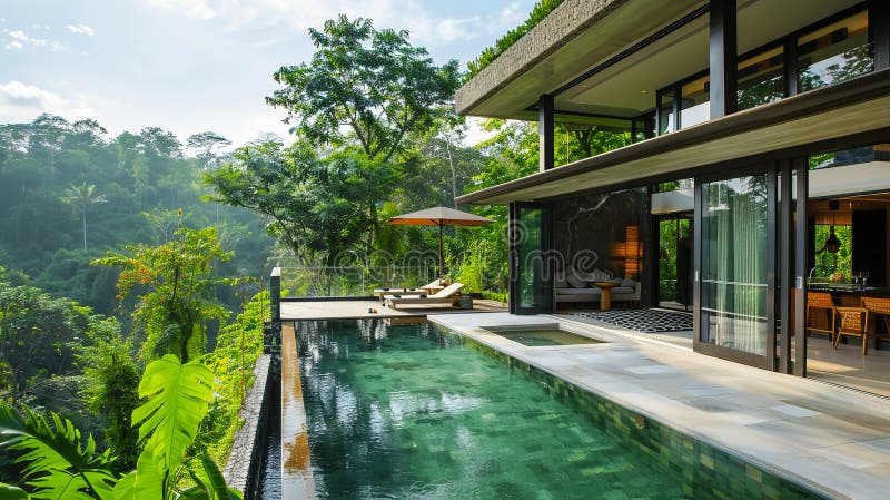 Luxury Modern Villa with Infinity Pool, Scenic Forest View, Open-plan ...