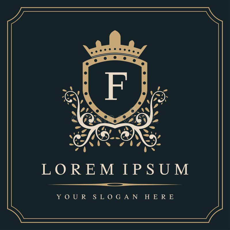 Luxury Monogram Logo Template, Letter F Logo Design, Vector ...