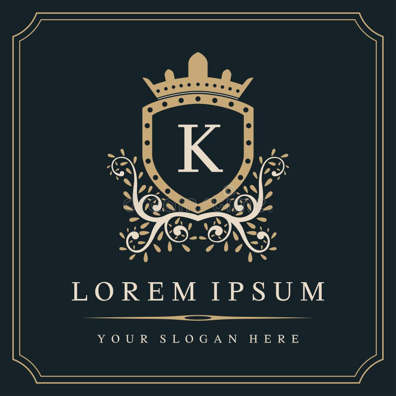 Luxury Monogram Logo Template, Letter K Logo Design Stock Vector ...