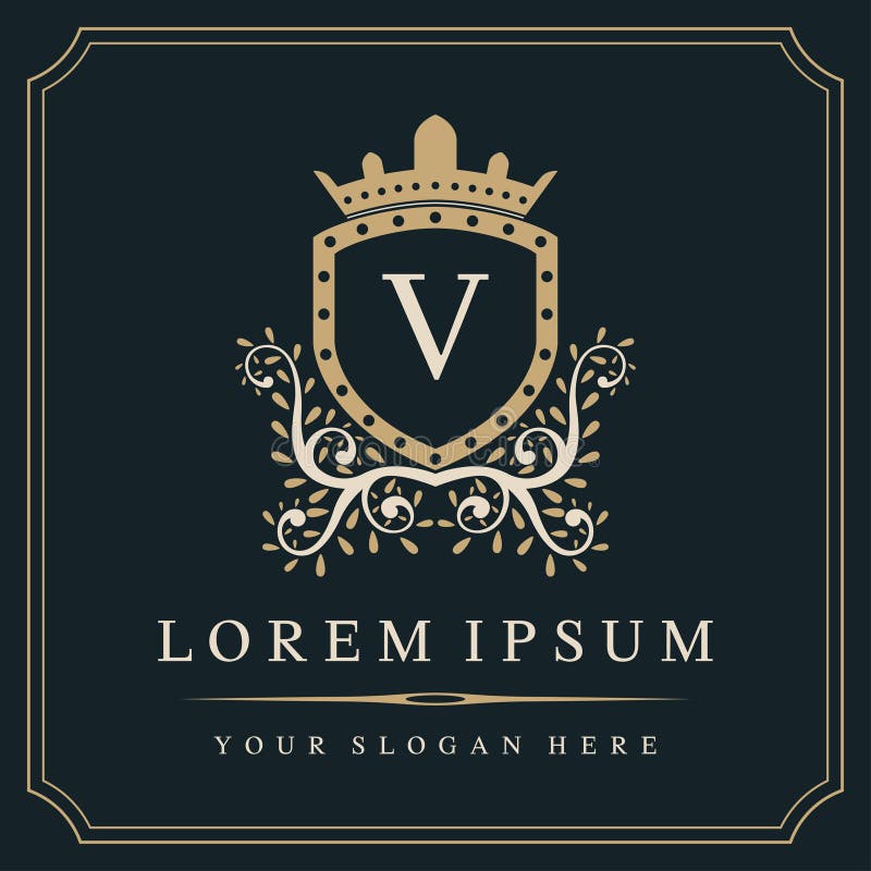 Luxury Monogram Logo Template, Letter V Logo Design Stock Vector ...