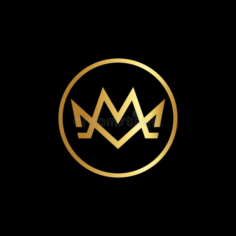 Luxury Monogram MM Crown Logo with Gradient Gold Color and Black ...