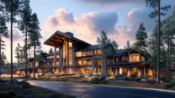 Luxury Mountain Lodge Stock Illustrations – 1,835 Luxury Mountain Lodge ...