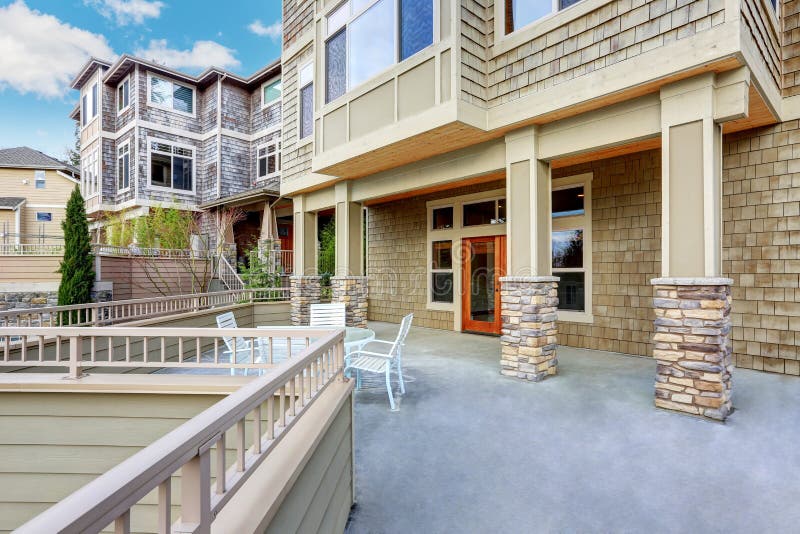 Luxury Multi-level Home stock photo. Image of green, large - 14830700