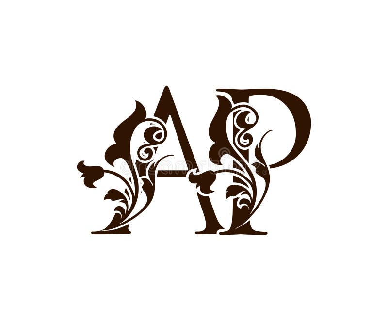 AP Letter Luxury Beauty Flourishes Ornament Monogram Logo Stock ...
