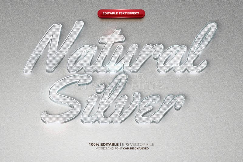Luxury Natural Silver Editable Text Effect Logo Template Stock Vector ...