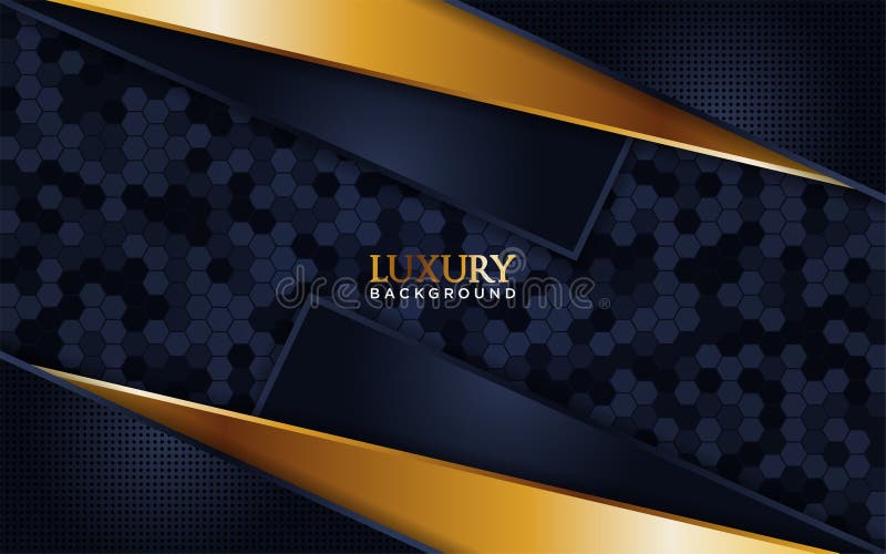 Luxury Navy Blue Background with Golden Line Stock Illustration ...