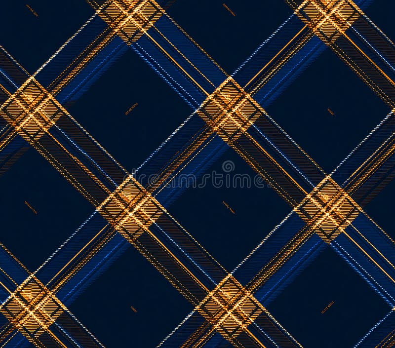 Luxury Navy Blue and Gold Plaid Pattern Elegant Geometric Textile ...