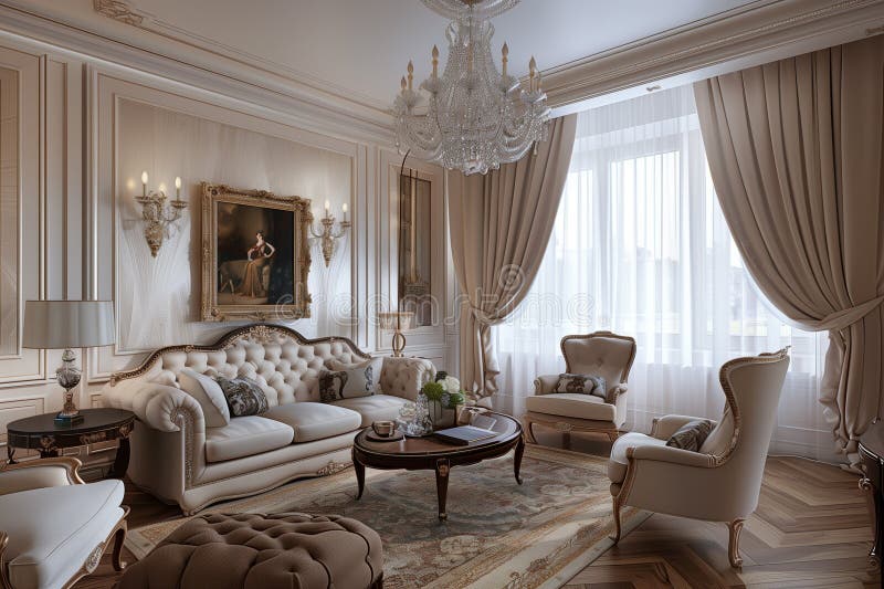 Luxury Neo Classic Style Home Interior. by Generative Ai Stock ...
