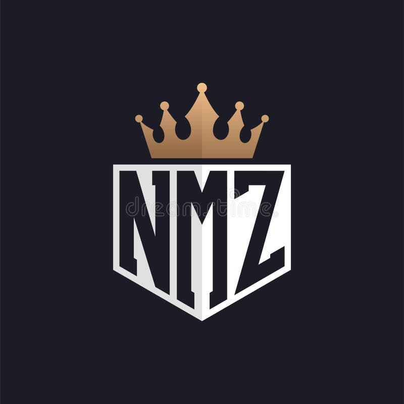 Luxury NMZ Logo with Crown. Elegant Initials NMZ Letter Logo for ...