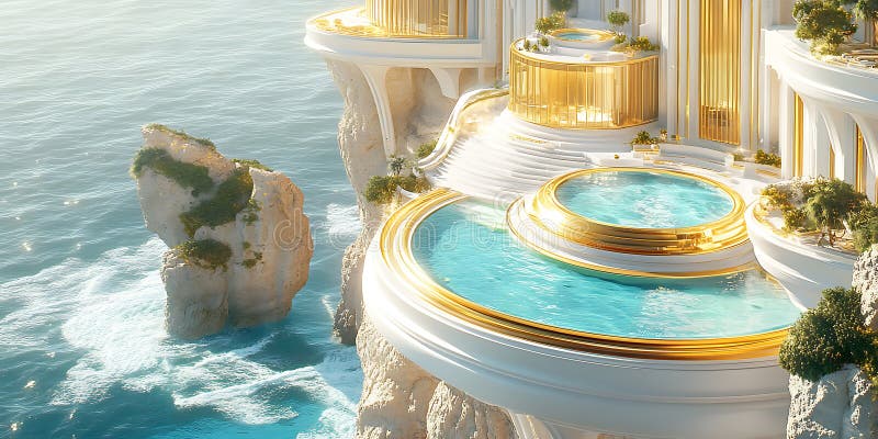 Luxury Oceanfront Resort Stunning Architecture and Infinity Pools Stock ...