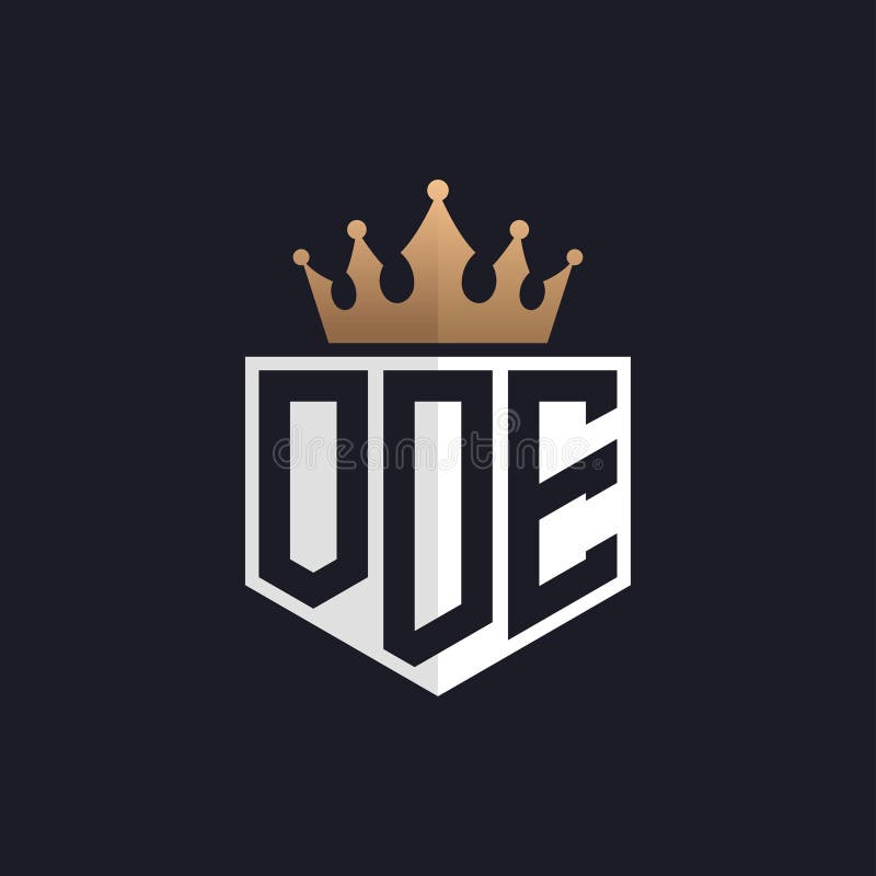 Luxury ODE Logo with Crown. Elegant Initials ODE Letter Logo for Exclusive Brands Stock Vector ...