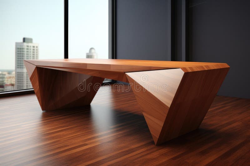 Luxury Office Desk, Decorate with Wood. Generative AI Stock Photo ...