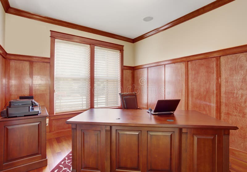Luxury Office Room with Nice Desk. Stock Image - Image of interior ...