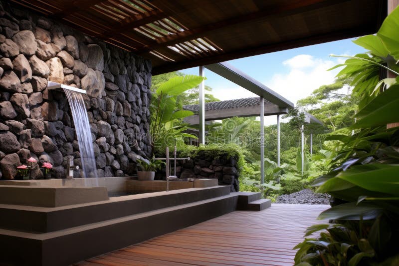 Luxury Open-air Spa Retreat in Tropical Setting Stock Photo - Image of ...