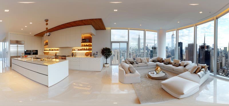 Luxury Open-Plan Apartment with Panoramic View of the Skyline. Luxury ...