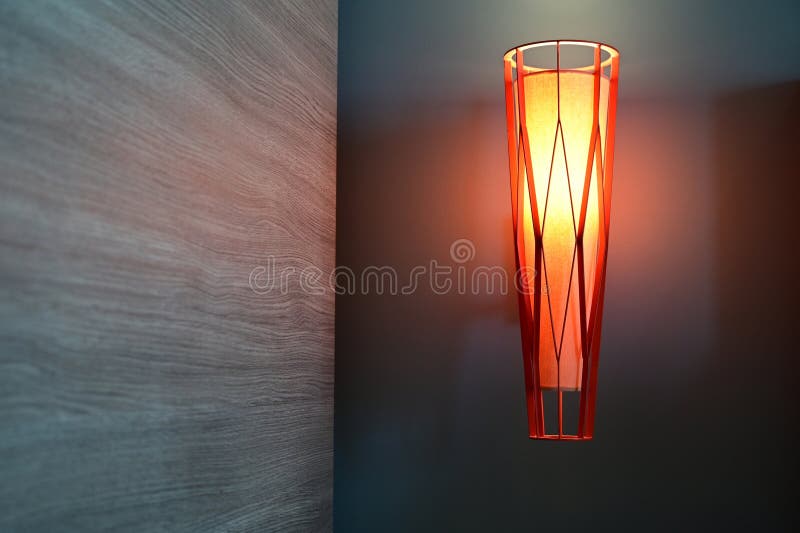 Luxury Orange Lamp in the Room, Interior Design Stock Image - Image of ...