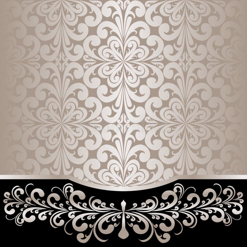 Luxury Ornamental Background with Silver Floral Border. Stock Vector ...