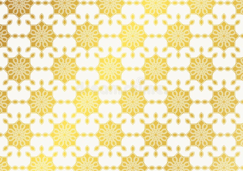 Luxury Ornamental Mandala Design Seamless Pattern in Gold Stock Vector ...