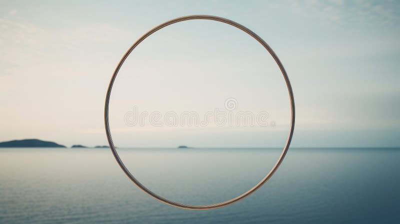 Luxury Oval Frame on the Sea Background. 3d Render Generative AI Stock ...