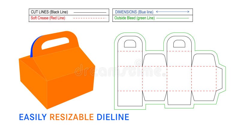 Dieline Handle Box Stock Illustrations – 75 Dieline Handle Box Stock ...