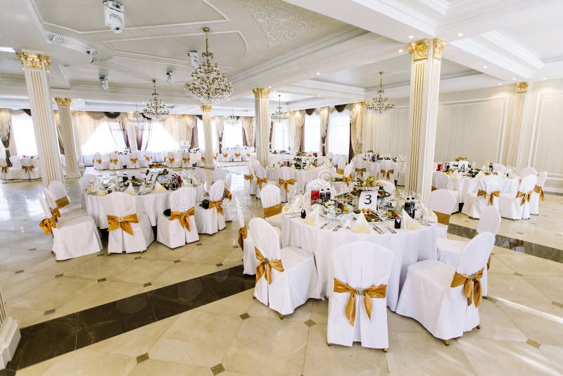 Luxury party hall stock photo. Image of chairs, banquet - 91922074