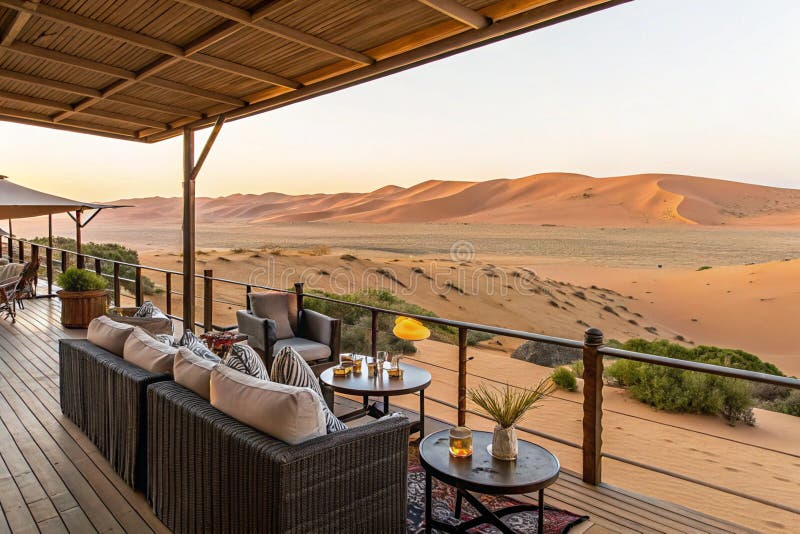 Luxury Patio in the Dunes of Namibia Stock Illustration - Illustration ...