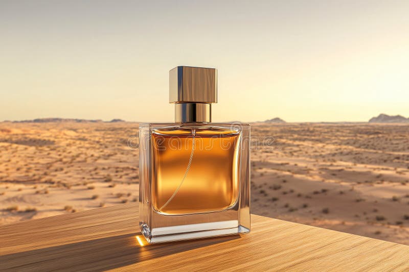 Luxury Perfume Bottle Desert Sunset Mockup High Quality Image Stock ...