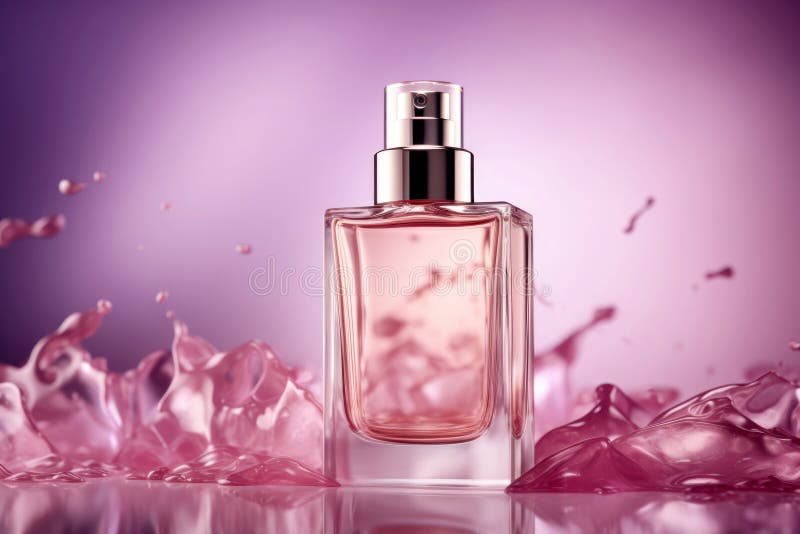 Elegant Perfume Bottle on Splash Background Stock Image - Image of ...