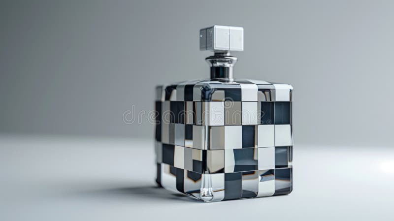Luxury Perfume Bottle with a Geometric Design, Featuring White and ...