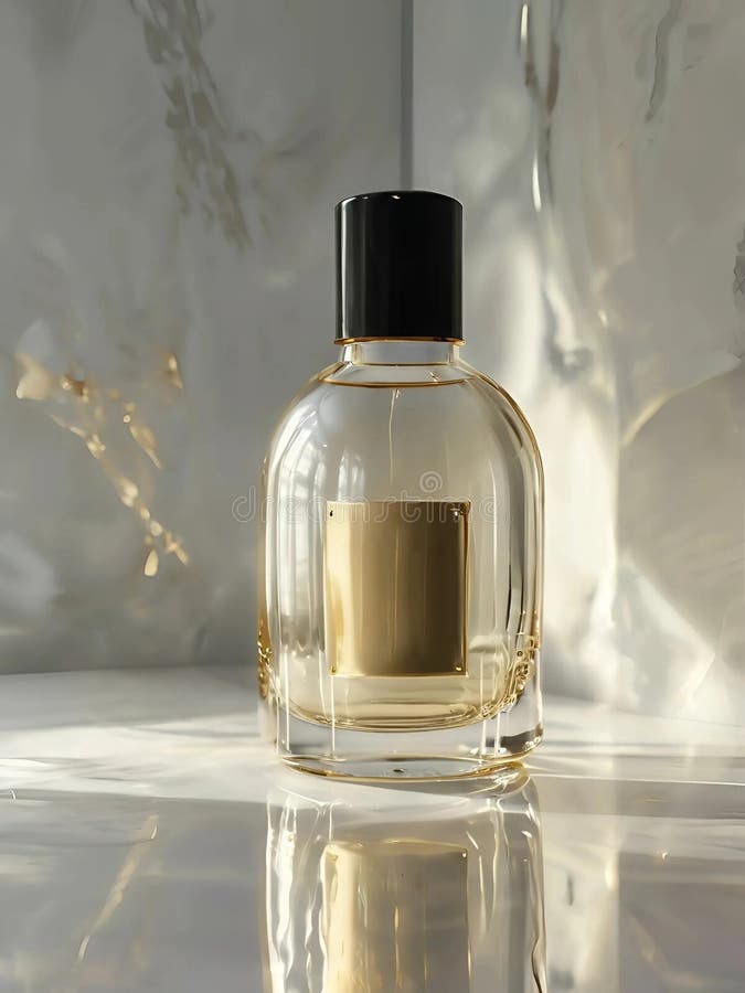 Perfume Bottle on Elegant Marble Background Stock Illustration ...