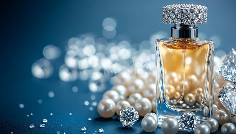 Luxury Perfume Bottle with Pearls and Diamonds on High Quality Image ...