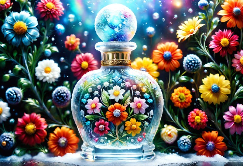 Luxury Perfume Bottles on Display at a Presentation, Women Fragrance ...