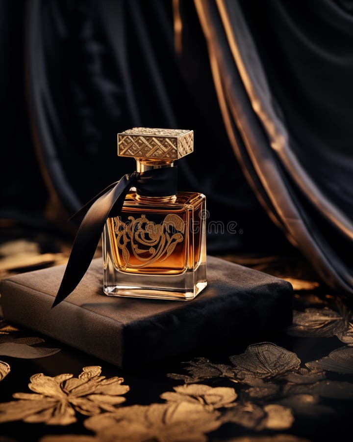 Luxury Perfume Gift Box with Black Velvet Wrapping Stock Illustration ...