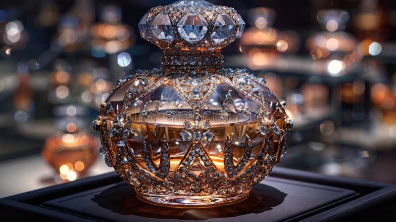 Luxury Perfume Packaging, Luxurious Perfume Bottle Adorned with ...