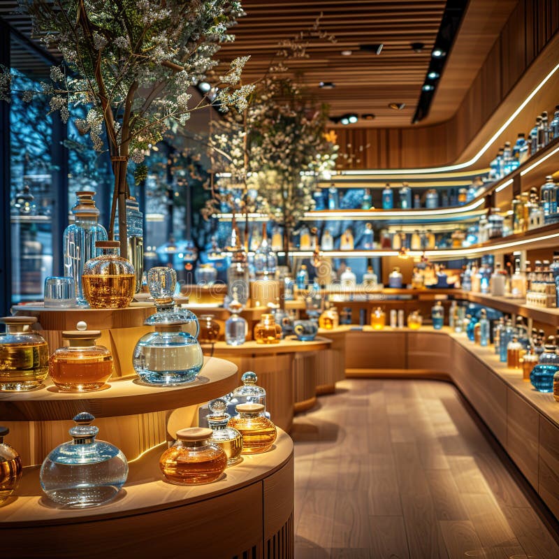 Luxury Perfume Shop Interior Stock Illustration - Illustration of ...