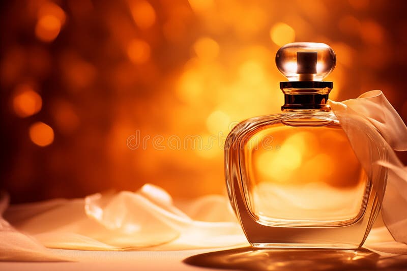 Luxury Perfume with Warm Blurred Lights on Background. Generative AI ...