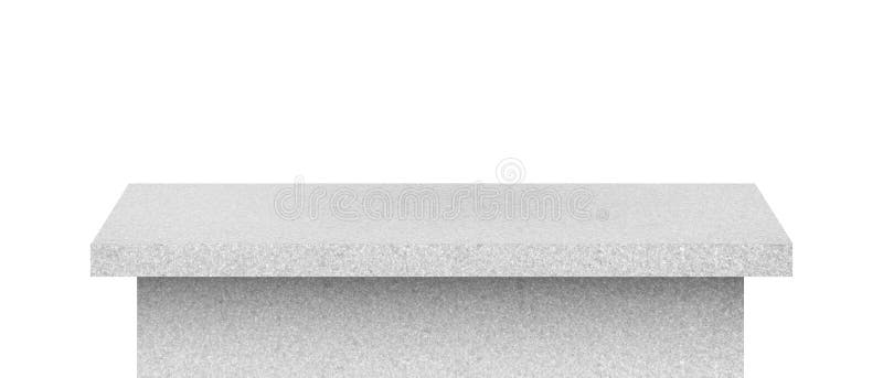 Perspective Grey Concrete Table Isolated on White Background with ...