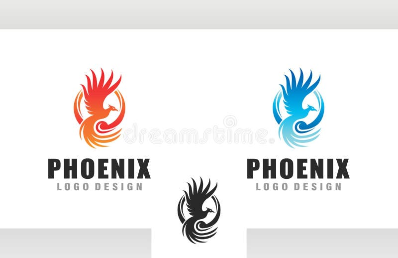 Phoenix Flames Logo Template Stock Vector - Illustration of phoenix ...