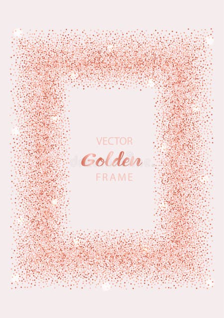 Luxury Pink Gold Glitter Rectangular Frame Stock Vector - Illustration ...